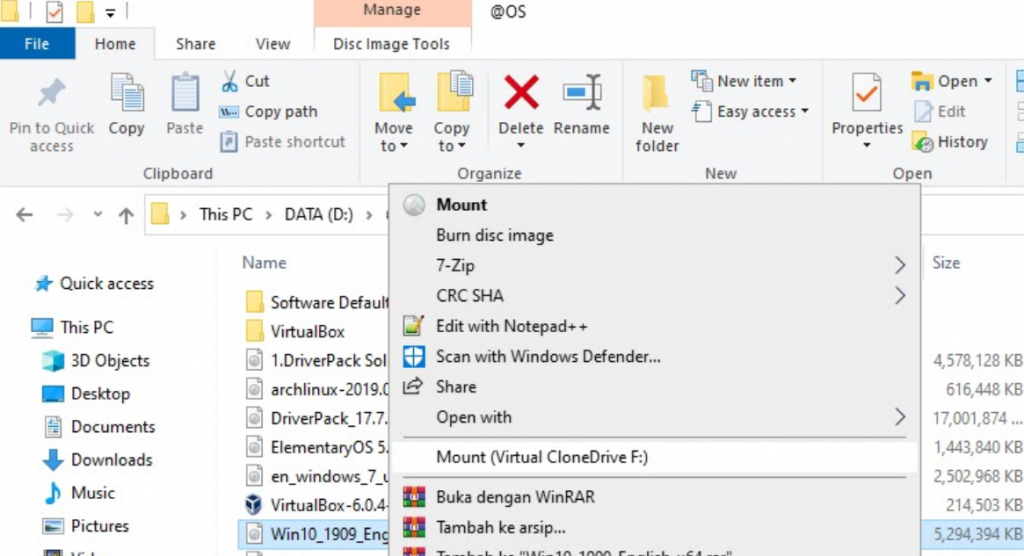Cara Mount dan Unmount File ISO di Windows